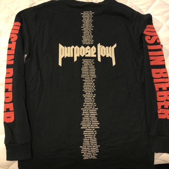 Tops | Justin Bieber Purpose World Tour Shirt | Poshmark
